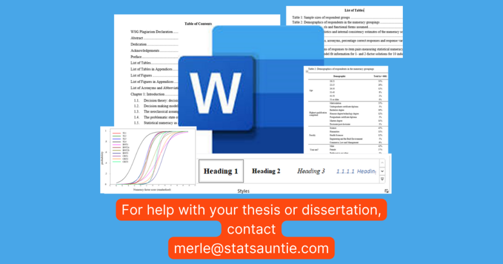 Using Word’s STYLES in Your Thesis Document – STATS AUNTIE